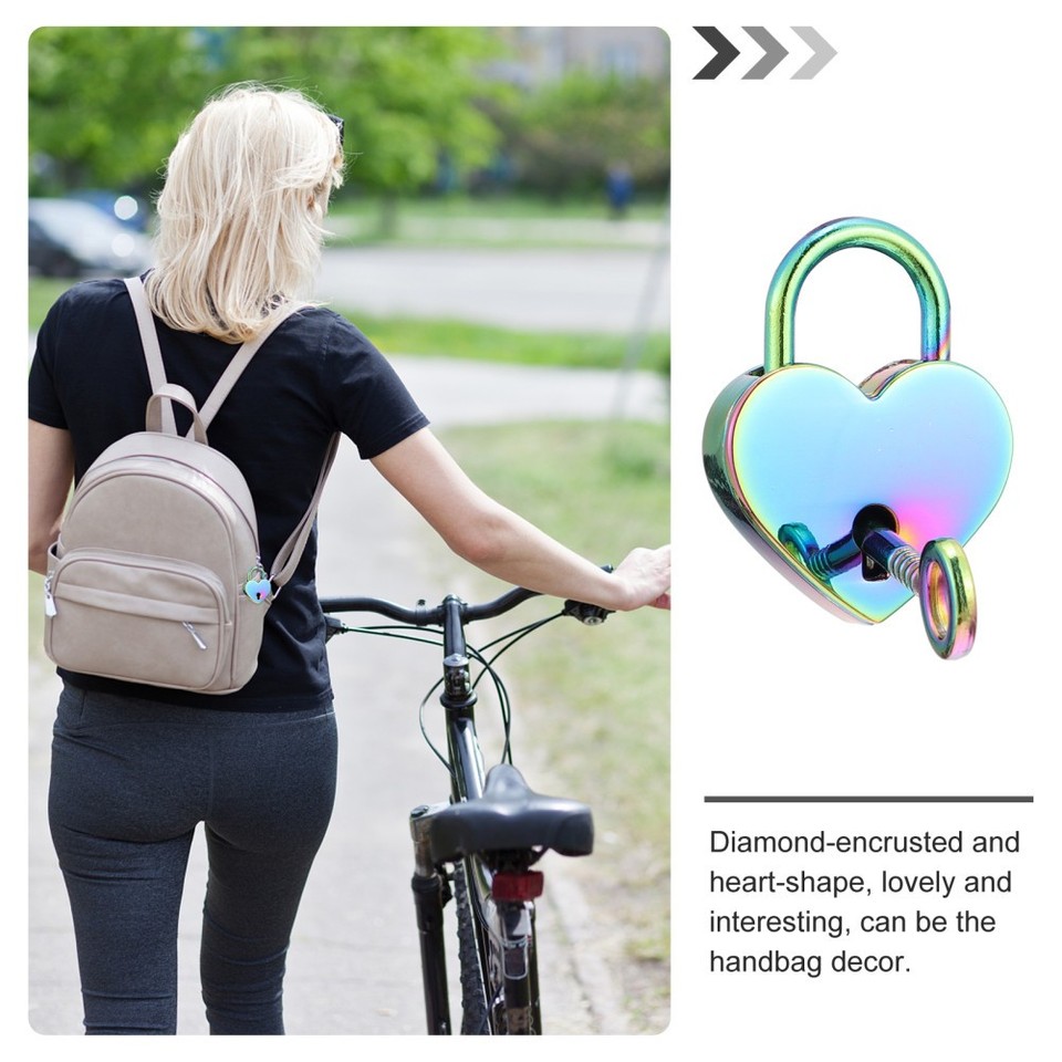 Mini Heart Shape Love Lock Plating Color Couple Wishing Shaped Colorful ...