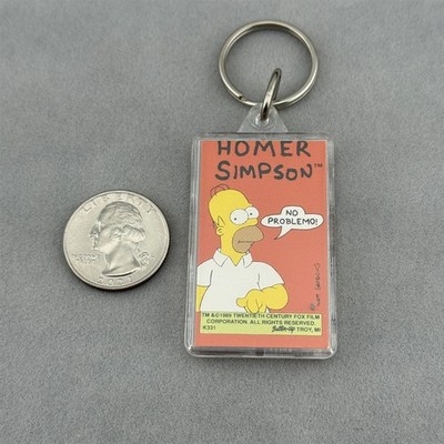 1989 Homer Simpson No Problemo The Simpsons VTG Keychain Key Ring ...