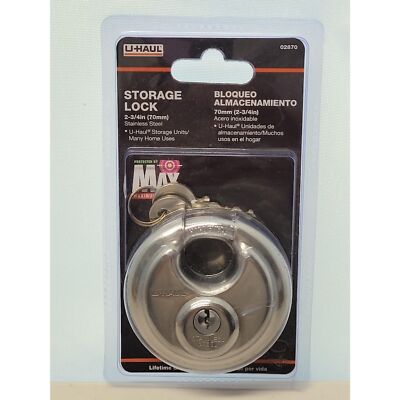 NEW U-HAUL Max Security Storage Lock - 2-3/4" 70mm Stainless Steel ...