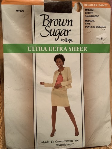 Leggs Brown Sugar Pantyhose Nylons Medium Coffee Sandalfoot New Vintage ...