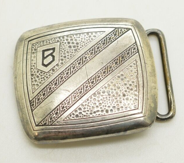 Antique Master Plate by HICKOK Belt Buckle Monogram I… - Gem