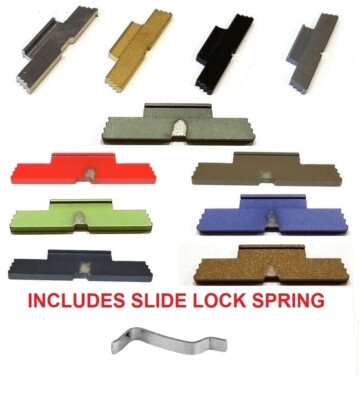 Extended Stainless Steel Slide Lock Lever Plus Spring For GLOCK 19 23 ...