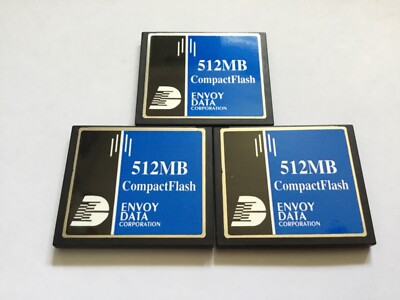 LOT OF 3pcs 512mb Envoy Data Compact flash memory for CF Nikon Canon ...