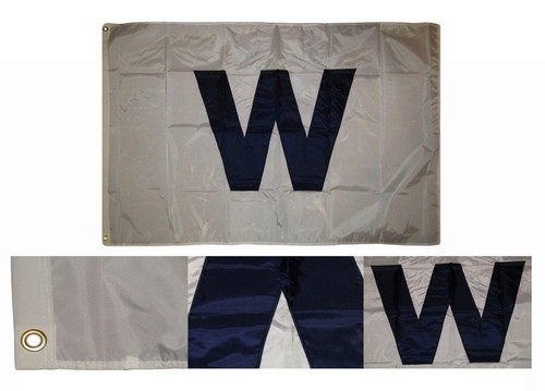 3x5 Embroidered Chicago Win WINS baseball " W " 210D Nylon Flag 3'x5 ...