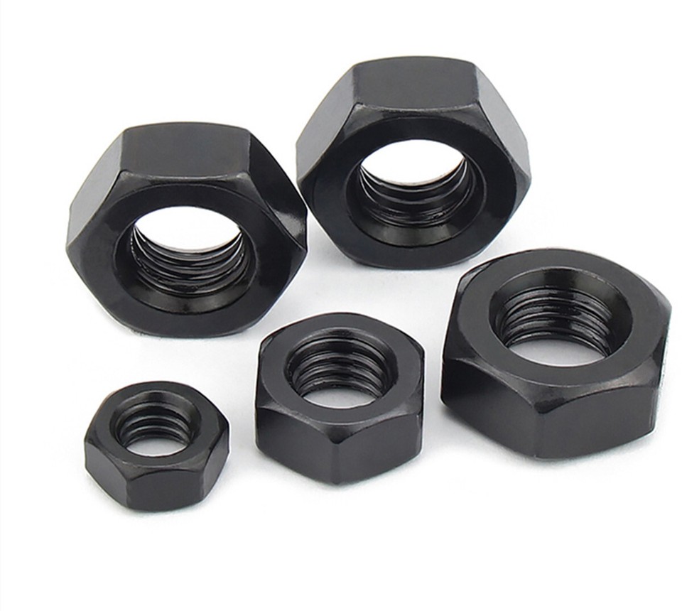 Fine Thread Black 12.9 Steel Hexagon Nuts Hex Nuts M8 M10 M12 M14 M16 ...