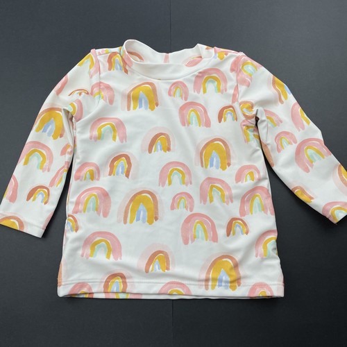 Girls size 0, Target, long sleeve rashie / swim top, rainbows, GUC | eBay