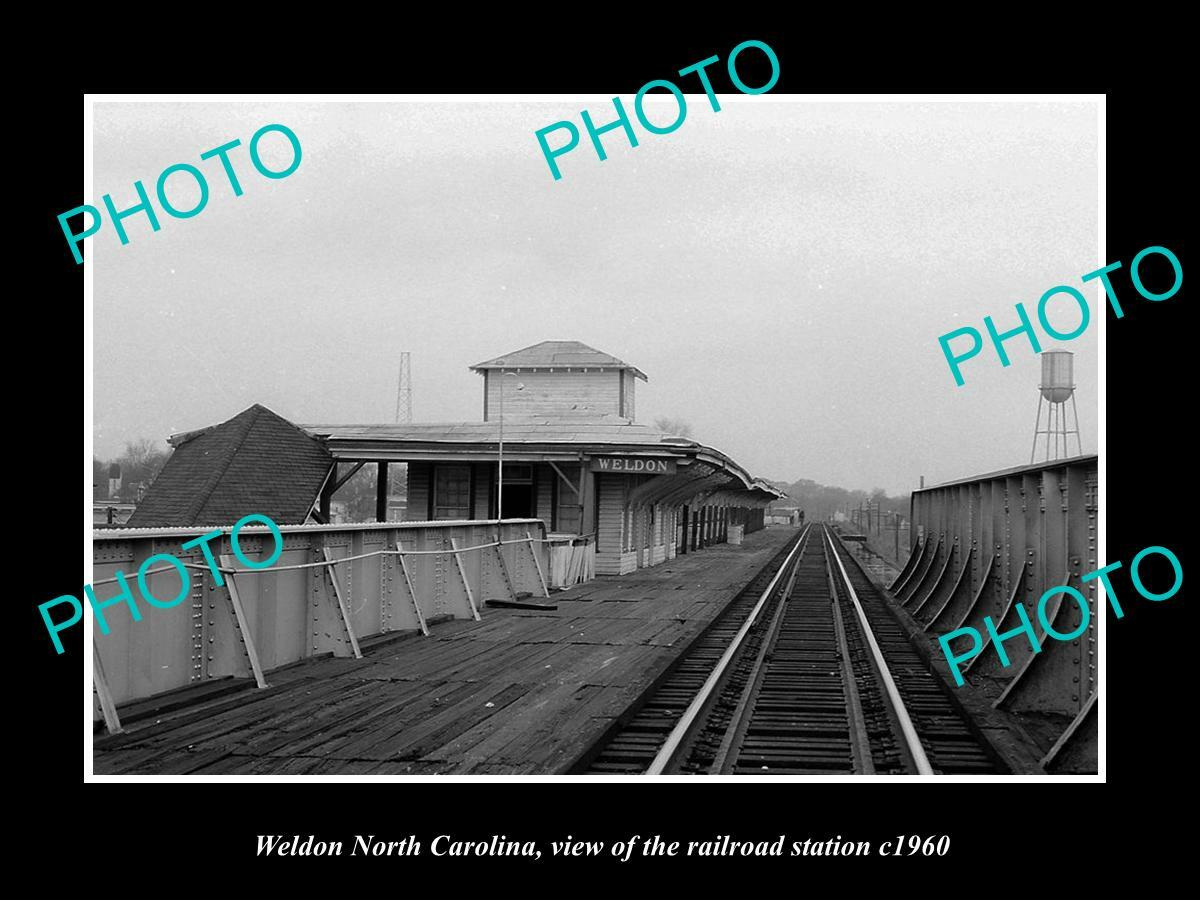OLD POSTCARD SIZE PHOTO OF WELDON NORTH CAROLINA THE RAILROAD STATION ...