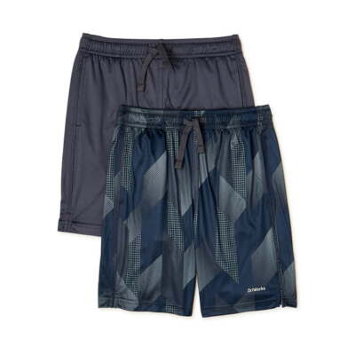 Athletic Works Boys Slate Gray AOP 2pk DriWorks Performance Shorts Size ...