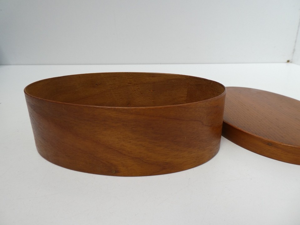VINTAGE SHAKER STYLE SILKY OAK BOX OVAL WOODEN HAND-CRAFTED BOX | eBay ...