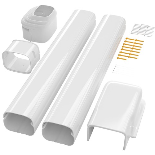 3 7.5Ft Mini Split Line Set Cover Kit PVC Decorative Pipe Line Cover ...