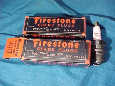 2 MIB 1930s FIRESTONE SPARK PLUGS w POLONIUM Radioactive ELECTRODES ...