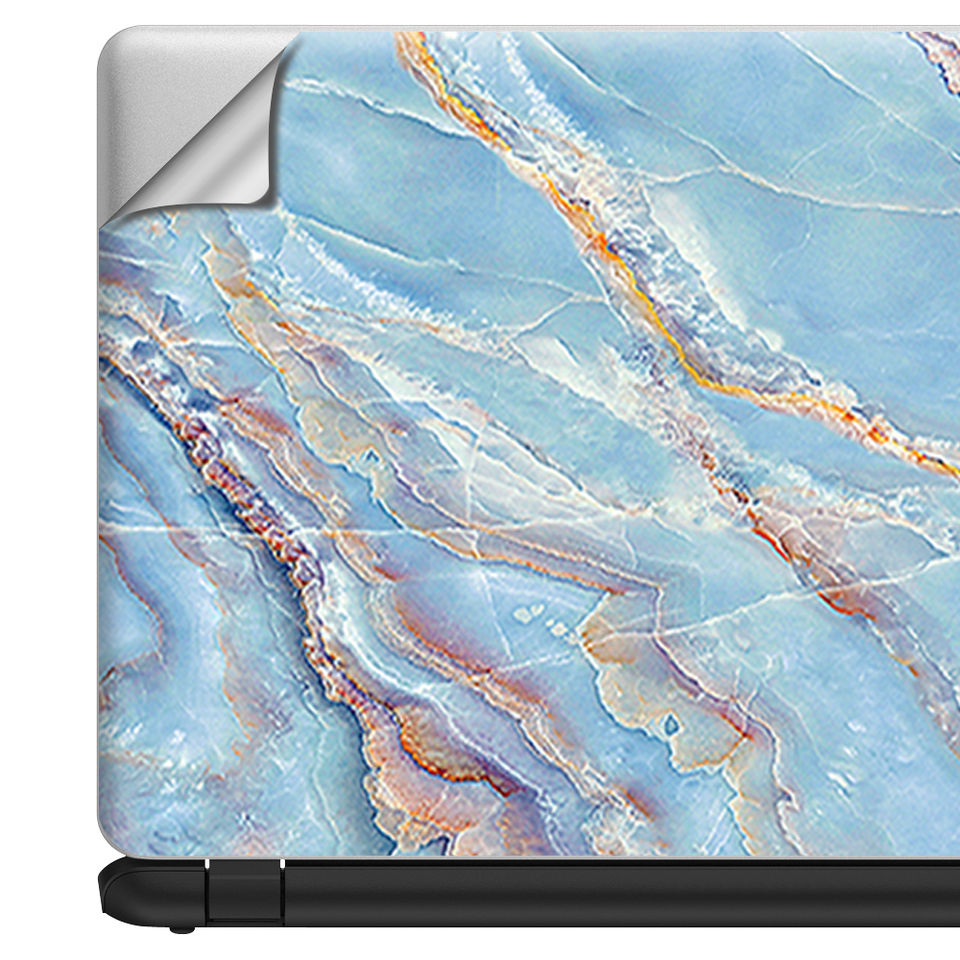 Universal Laptop Skins wrap for 15" - blue marble slate granite brown ...
