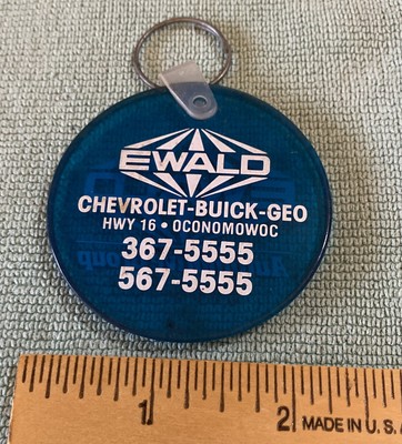 VTG Car Dealer Red Keychain EWALD CHEVROLET BUICK GEO Keychain ...