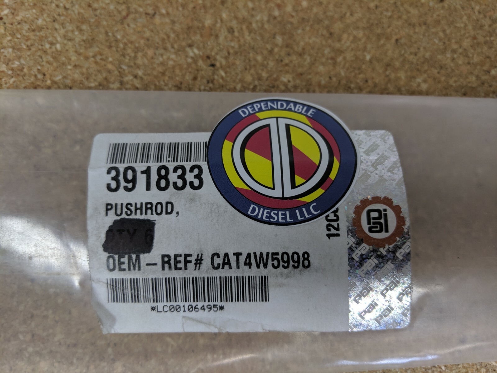 Pushrod for Caterpillar 3406A 3406B 3406C. PAI# 391833 Ref 4W5998 ...