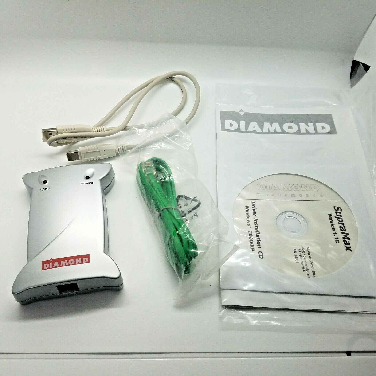 Same day shipping Diamond SupraMax 56K USB External Fax Modem ...