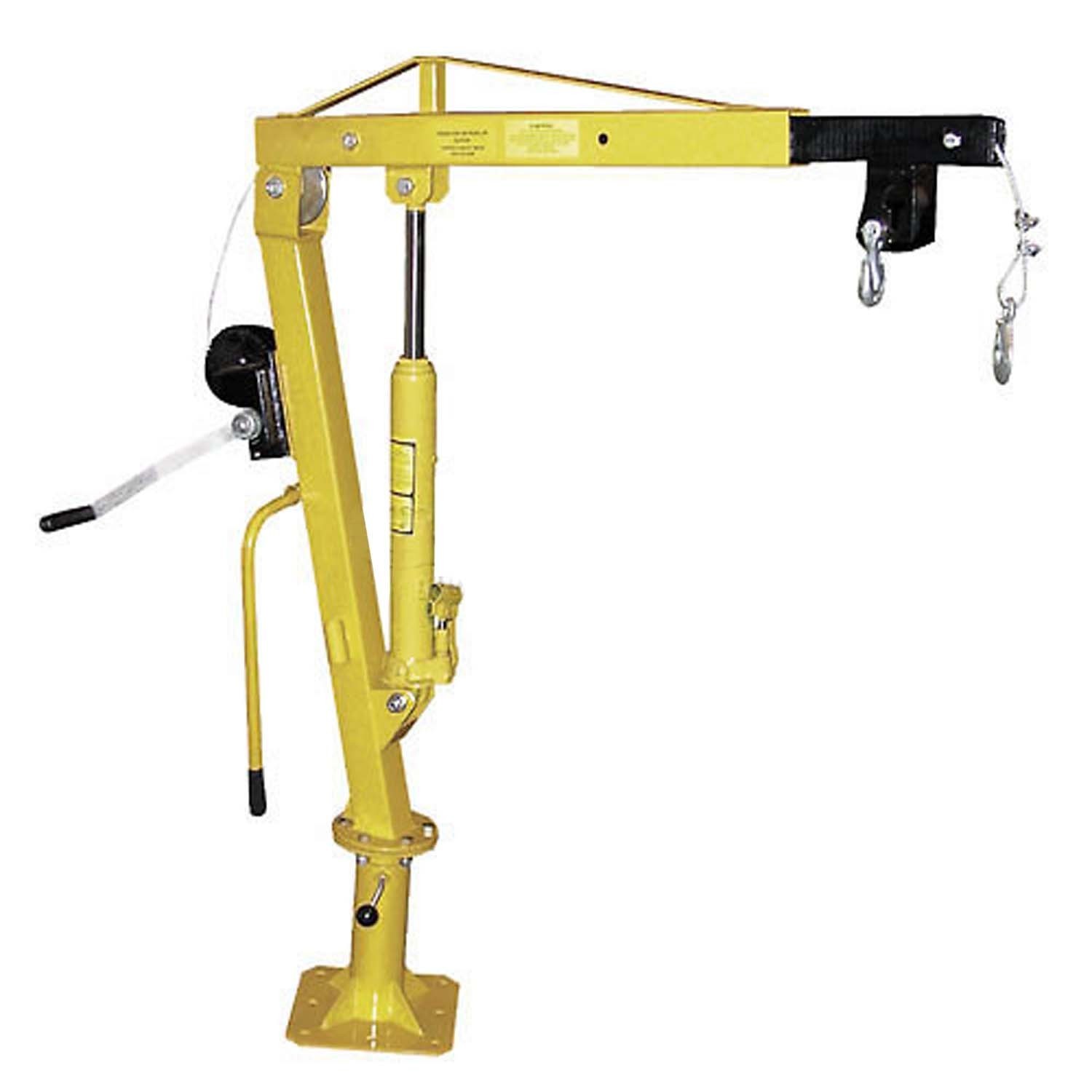 Hand Crank Steel Crane - 1,000 lbs Cap - Truck or Trailer Bed Mounted ...