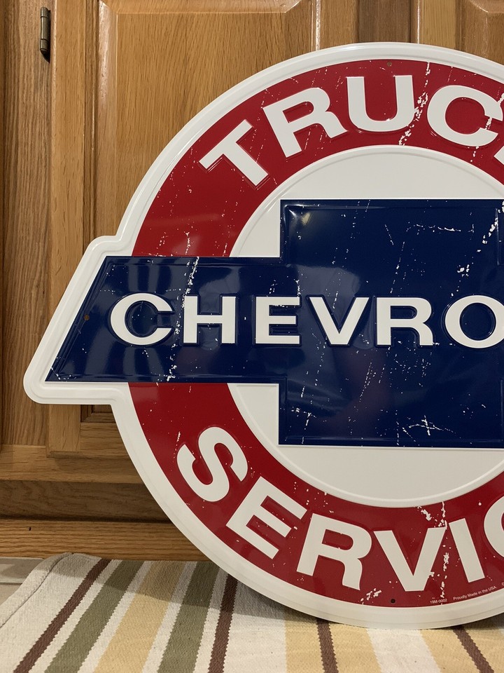 Chevrolet Truck Service Metal Sign Garage Vintage Style Tools Parts Oil ...