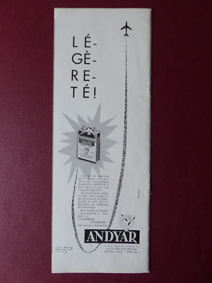 1958 PUB ANDYAR ANDRE YARDNEY BATTERIES POUR RADIOS AVIONS ORIGINAL ...