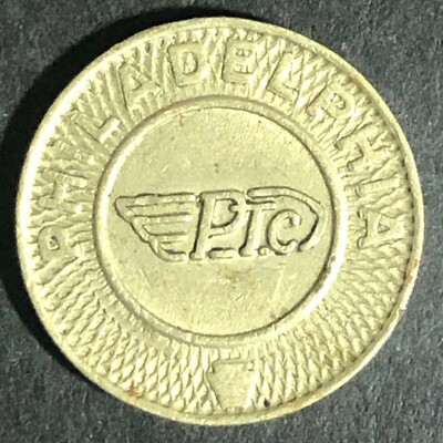 Brass G/F One Fare Transit Token Philadelphia Transportation Co. PTC ...
