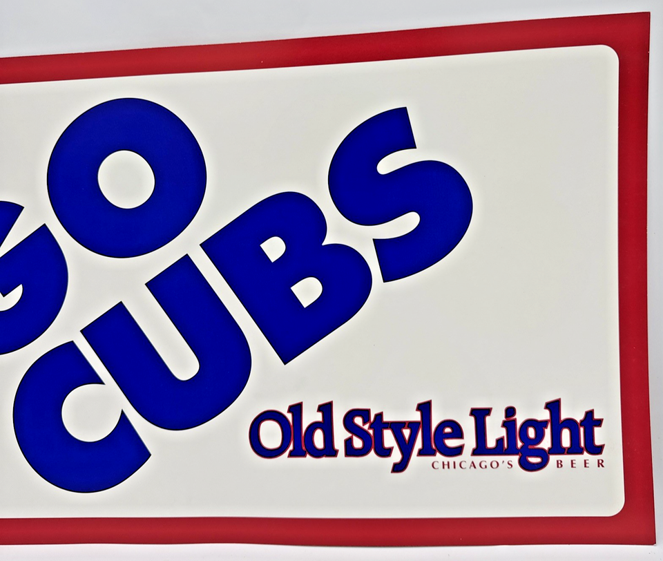Vintage Chicago Cubs Old Style Light Beer Sign Double Sided Bar Man ...