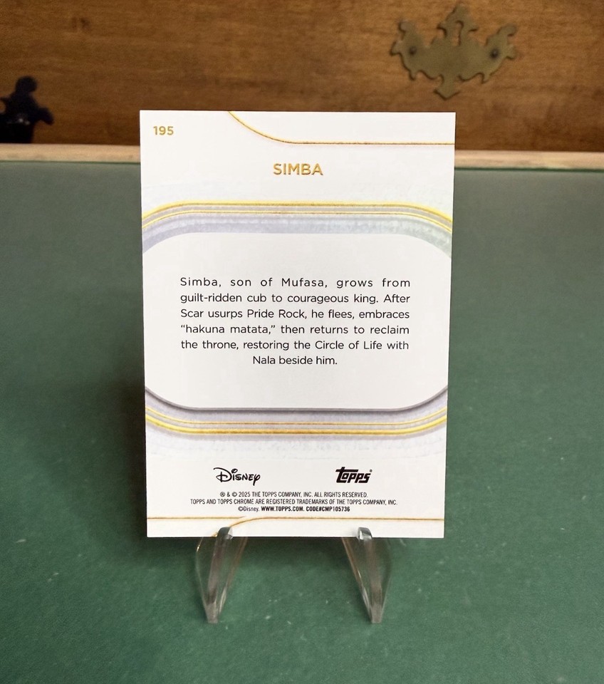 2025 Topps Chrome Disney SIMBA Gold Wave Refractor /50! | eBay