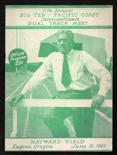 orig. 1951 Big 10 vs PCC *Dual Track Meet Program* Oregon Ducks BILL ...