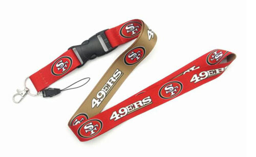 San Francisco 49ers Solid Snap Buckle Key Chain Cell Badge Holder Logo ...