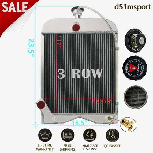 FOR Ford Tractor Radiator 2N 8N 9N 3 Row Aluminum Core Radiator 8N8005 ...