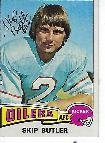SKIP BUTLER SIGNED 1975 TOPPS #194 - HOUSTON OILERS | eBay