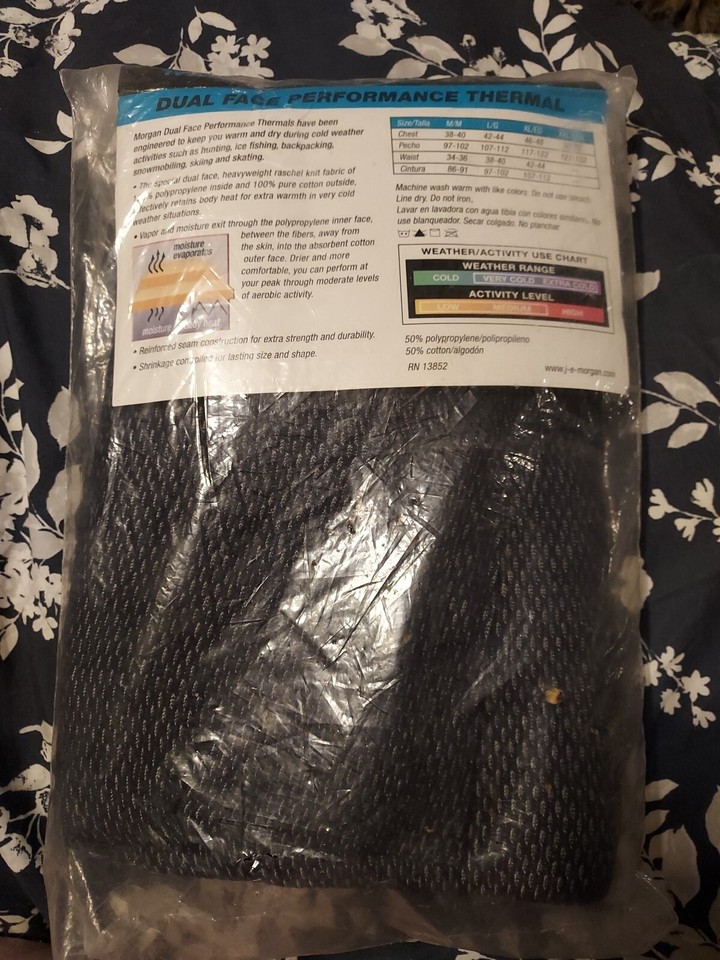 J E Morgan Polypropylene/Cotton Dual Face Performance Thermal XL | eBay