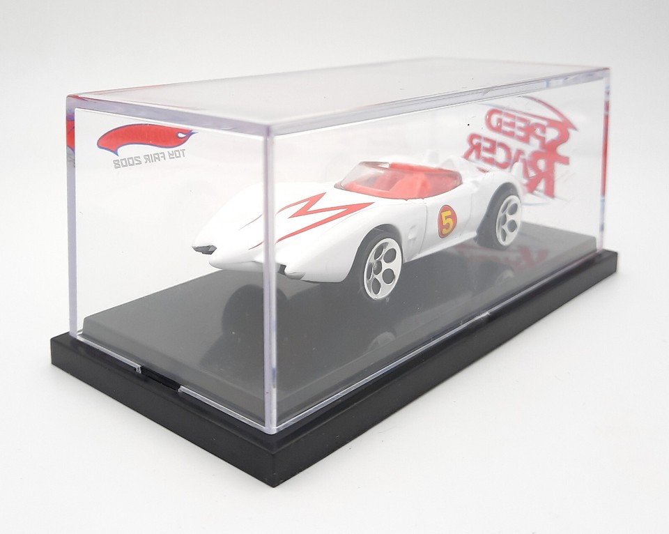 Hot Wheels Speed Racer Mach 5 white. 2008 Toy Fair model. crystal case ...