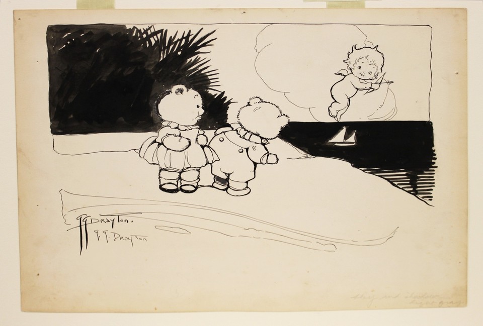 GRACE DRAYTON- NY Illustrator-2 Signed Mixed Media Paintings-Children ...