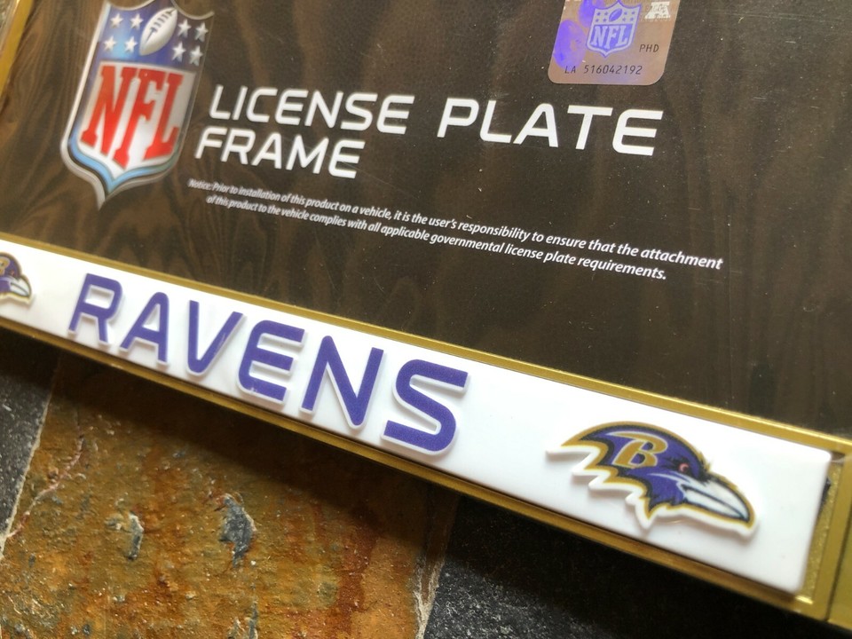 1 Baltimore Ravens Gold Metal Auto License Plate Frame | eBay