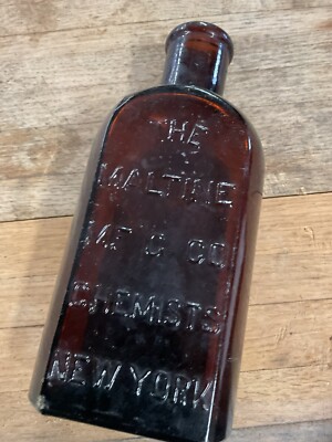 Vintage The Maltine MfG Co Glass Bottle Chemist New York empty | eBay