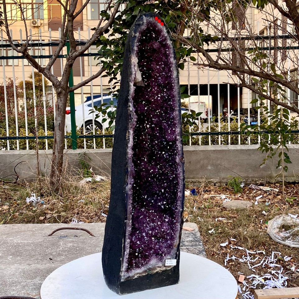 110LB Natural Amethyst Cathedral English Cluster Crystal Specimen ...
