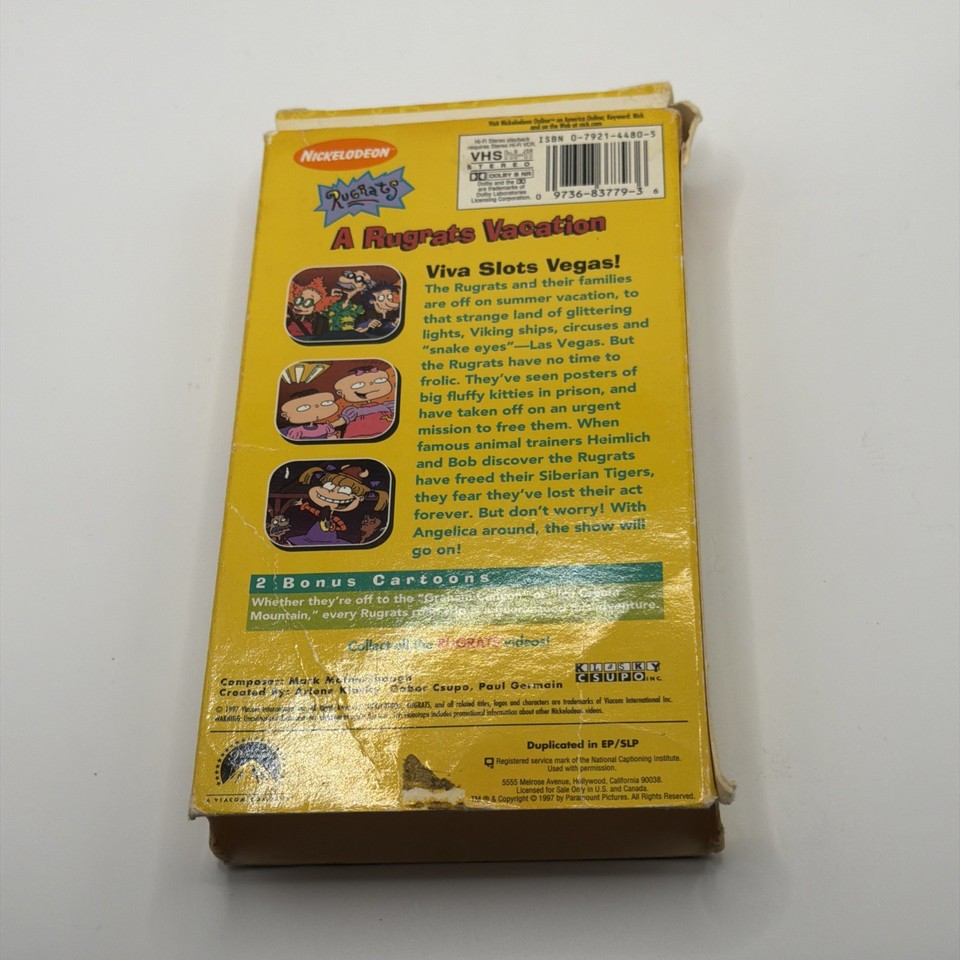 Rugrats A Rugrats Vacation VHS 1997 Nickelodeon Orange Tape Classic ...