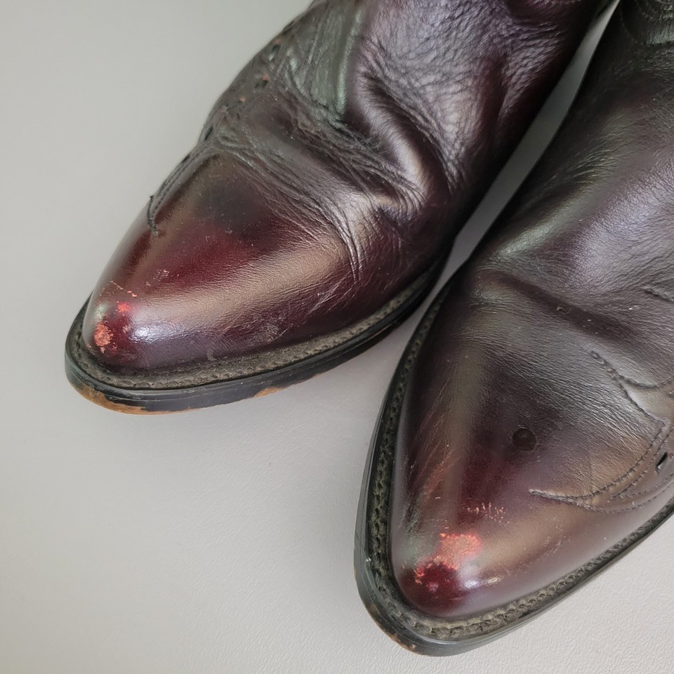 Durango Cowboy Boots Western Roper Black Cherry Pull On Mens DB585 Size ...