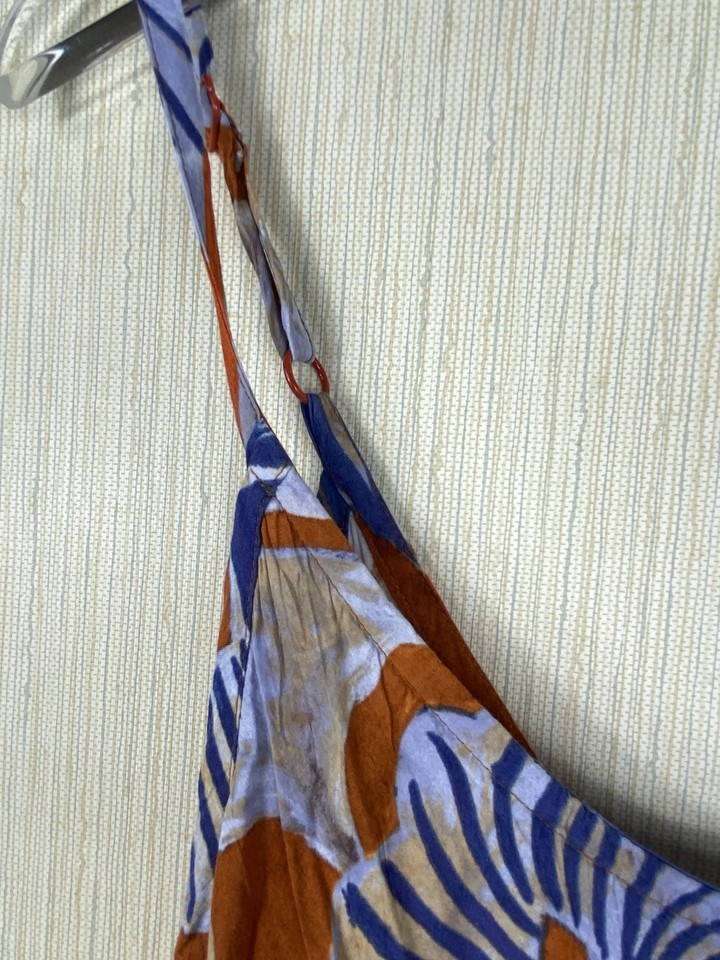 Jams World Size XL Orange Blue Tropical Floral Print Maxi Dress ...