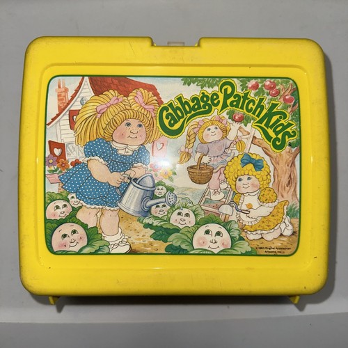 Vintage Yellow Cabbage Patch Kids Plastic LunchBox 1983 Collectible ...