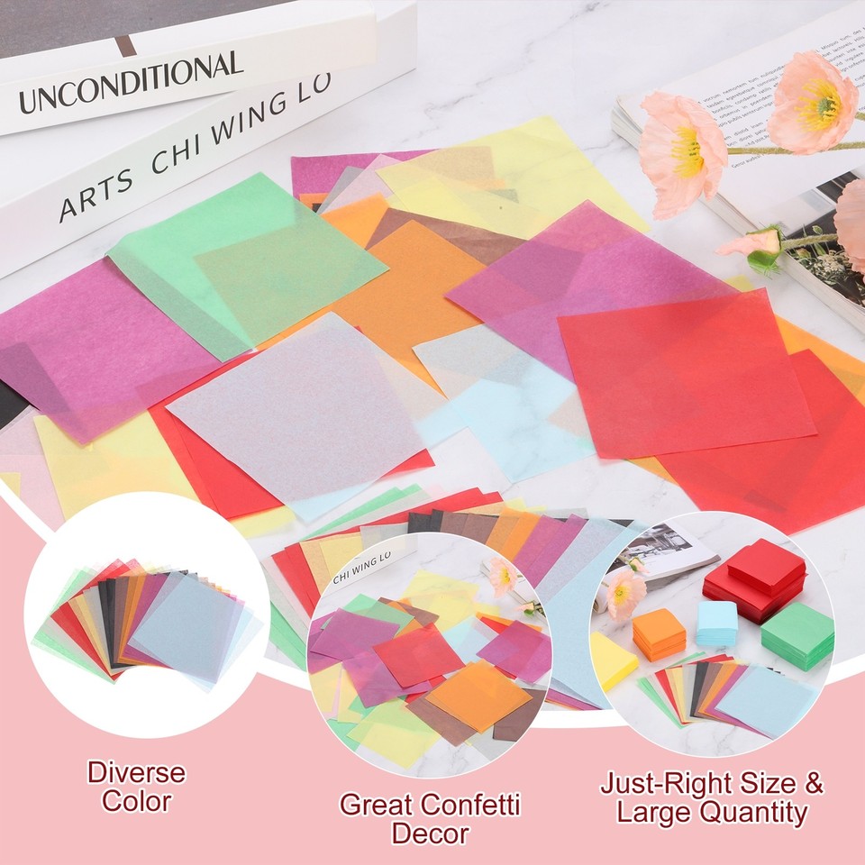 Tissue Paper Squares, Black Colored Tissue Paper - 2 x 2 Inch / 4,000 ...