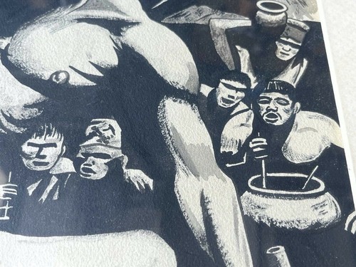 Vintage Original Pen & Ink Drawing, Native Tribe, Mid Century | eBay