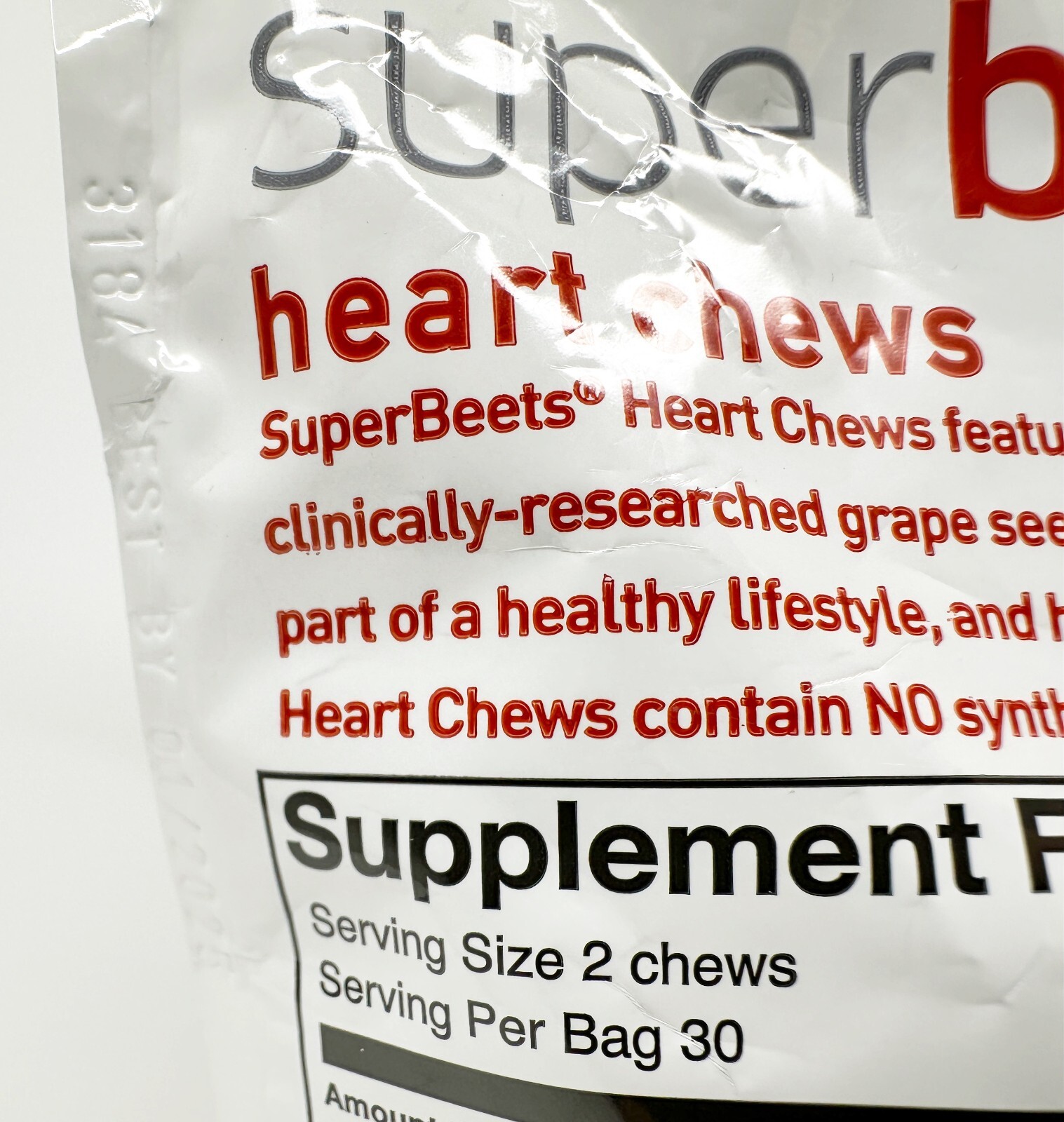 HumanN SuperBeets Heart Chews Grape Seed Extract Beet Powder 60 Chews ...