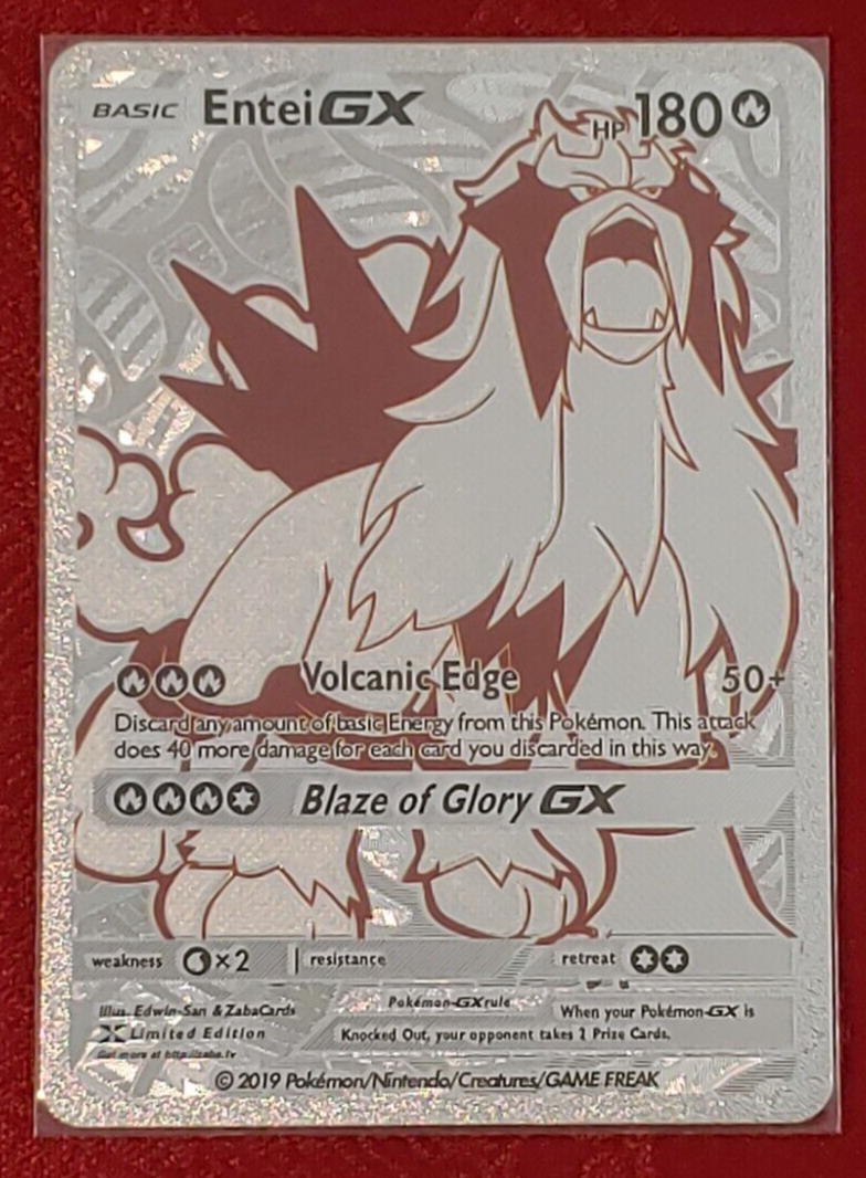 Entei GX HP 180 Textured Silver Foil Fan Art Display Card - NM | eBay
