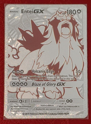 Entei GX HP 180 Textured Silver Foil Fan Art Display Card - NM | eBay