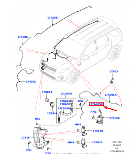 Land Rover Discovery Sport L550 Scheibenwaschschlauch LR077441 NEU ...
