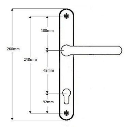 Replacement Everest Door Handle 48pz Sprung 200mm Screw Centres | eBay UK