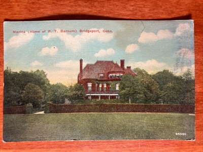 Marina home of PT Barnum Bridgeport CT Postcard PC8 | eBay