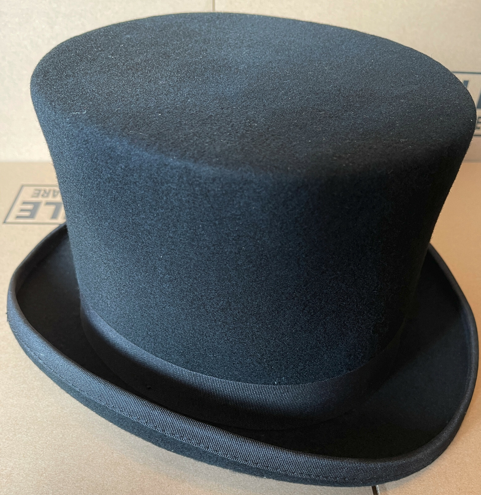 CLASSIC Wool Felt Victorian Men Top Hat Tuxedo Topper | 6" Tall | Black ...