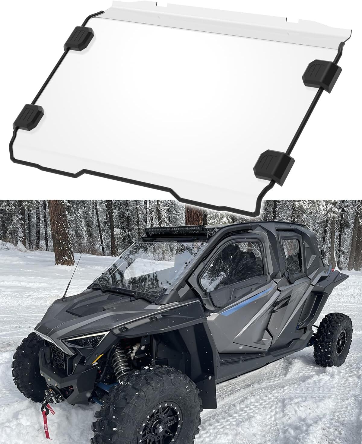 Front Full Windshield for Polaris RZR PRO XP / XP 4 2020+, RZR TURBO R ...