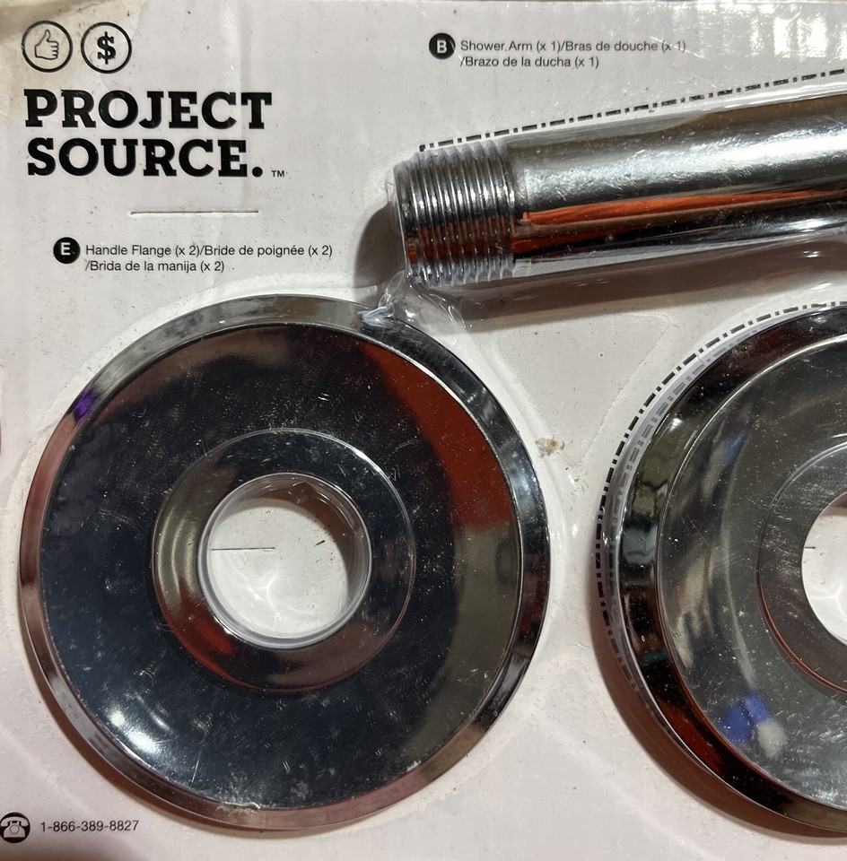 Project Source Shower Arm & Flange Free Shipping Chrome | eBay